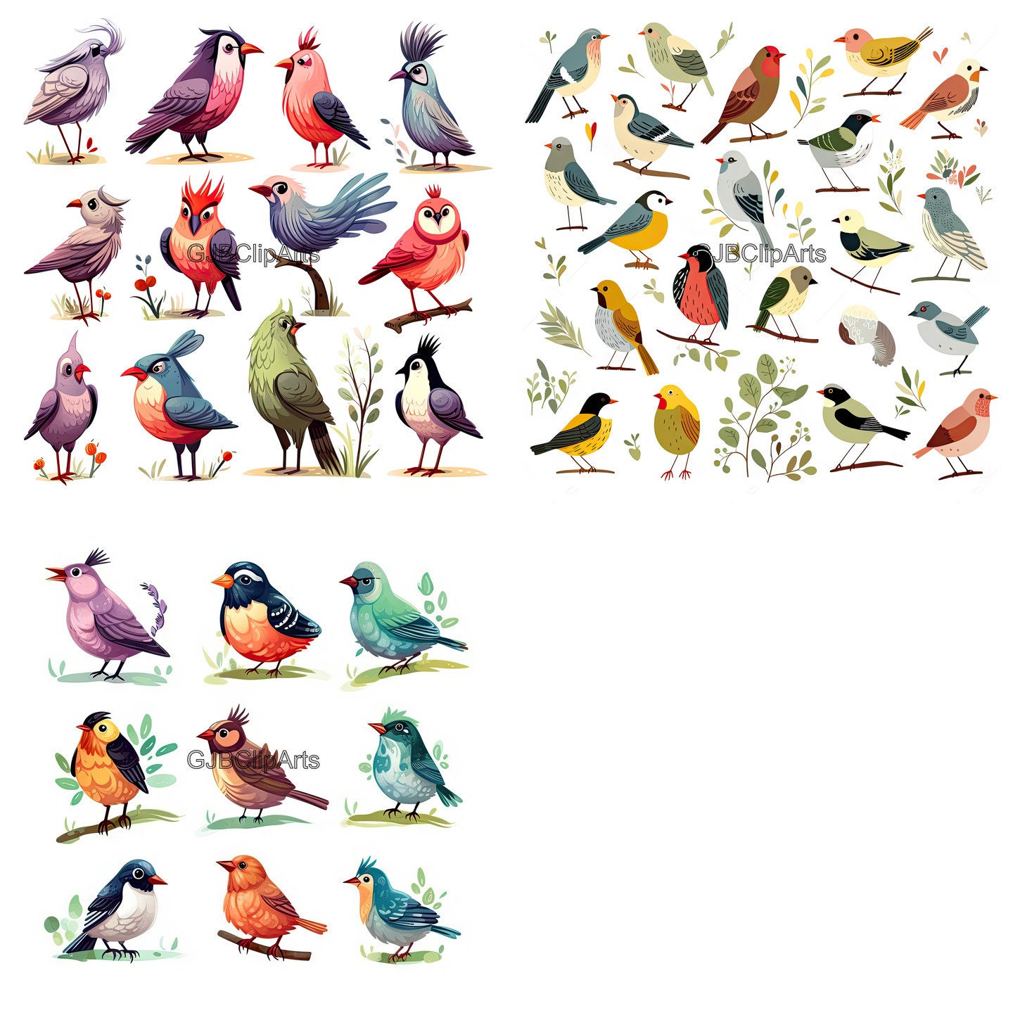 Bird Clipart Digital Stickers, Digital Clipart, Printable Stickers ...