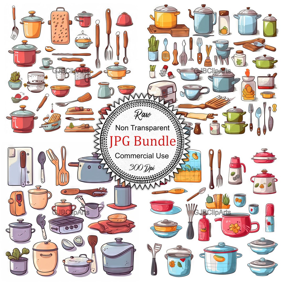 Kitchenware Elements Vector Clipart, Journaling Gift Box, Journaling ...