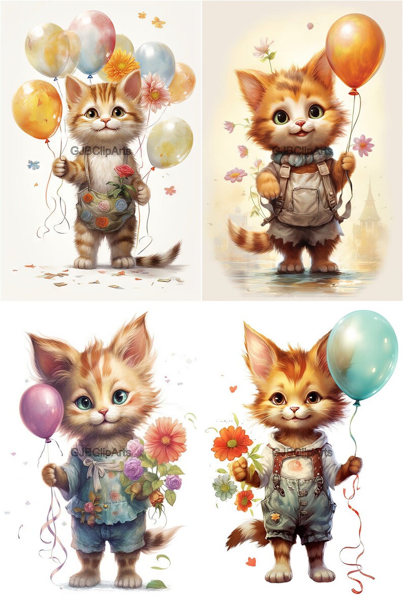 Kittens Clipart Digital Stickers Digital Clipart Printable - Etsy