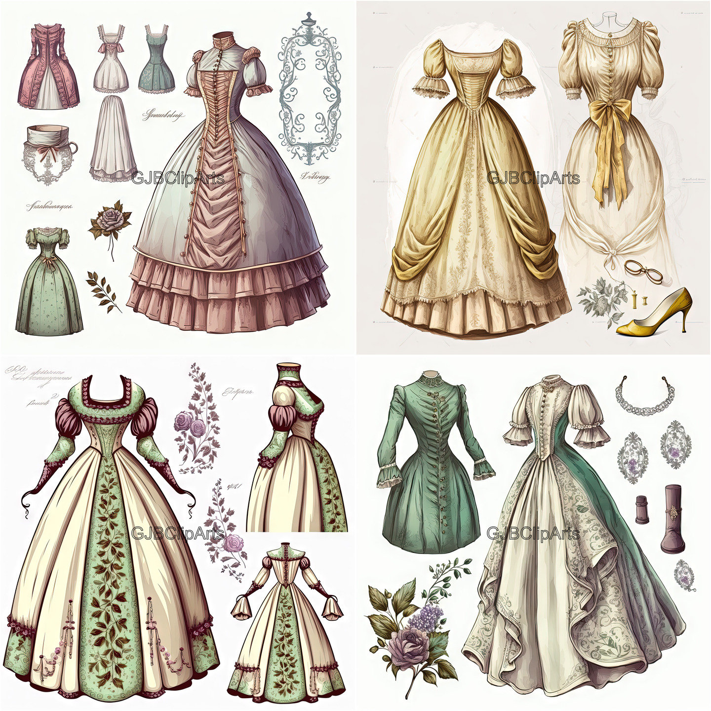 Beautiful Regency Dress Collection: Vintage Tones and Sophisticated ...