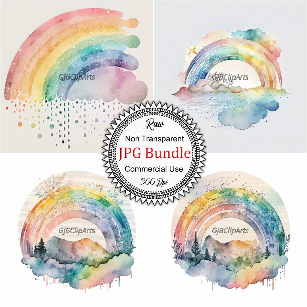 Boho Rainbow Pastel Colors Collection:whimsical Clipart Designs for ...