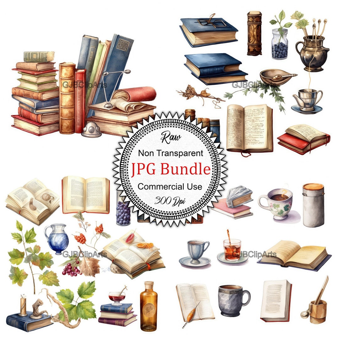 Book Clubs Clipart, Novel Clipart, Coffee Cup Clipart, Journaling Tags ...
