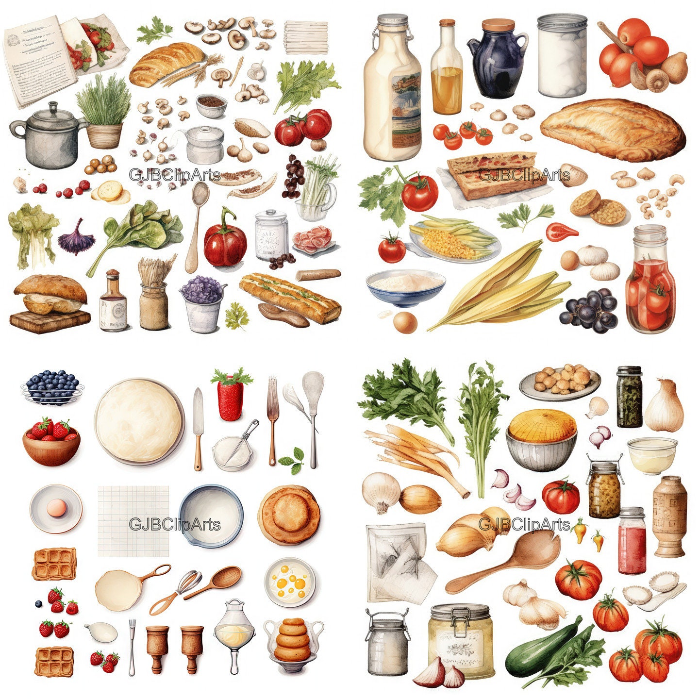 Family Recipes Clipart II, Cooking Clipart, Recipe Card Clipart ...