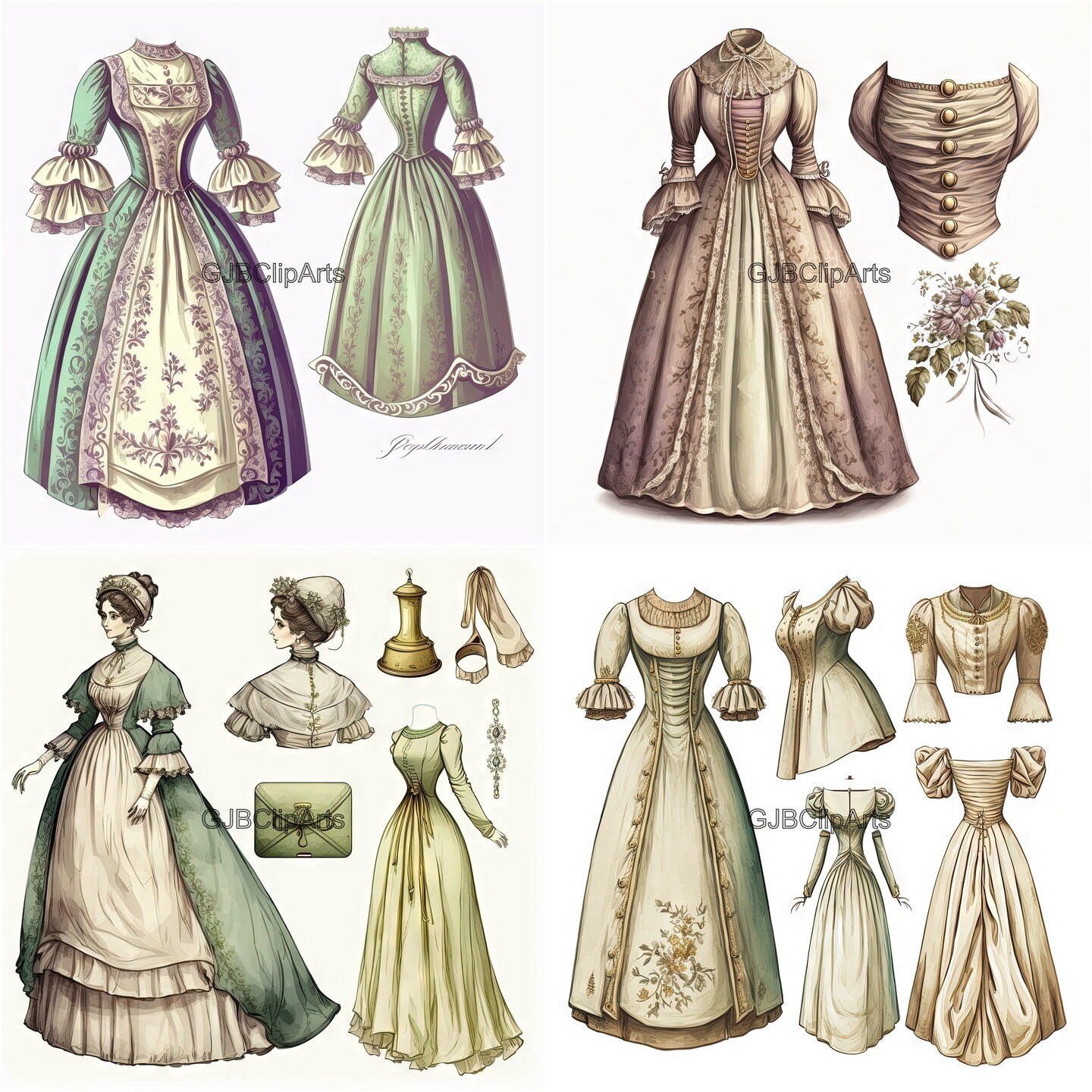 Beautiful Regency Dress Collection: Vintage Tones and Sophisticated ...