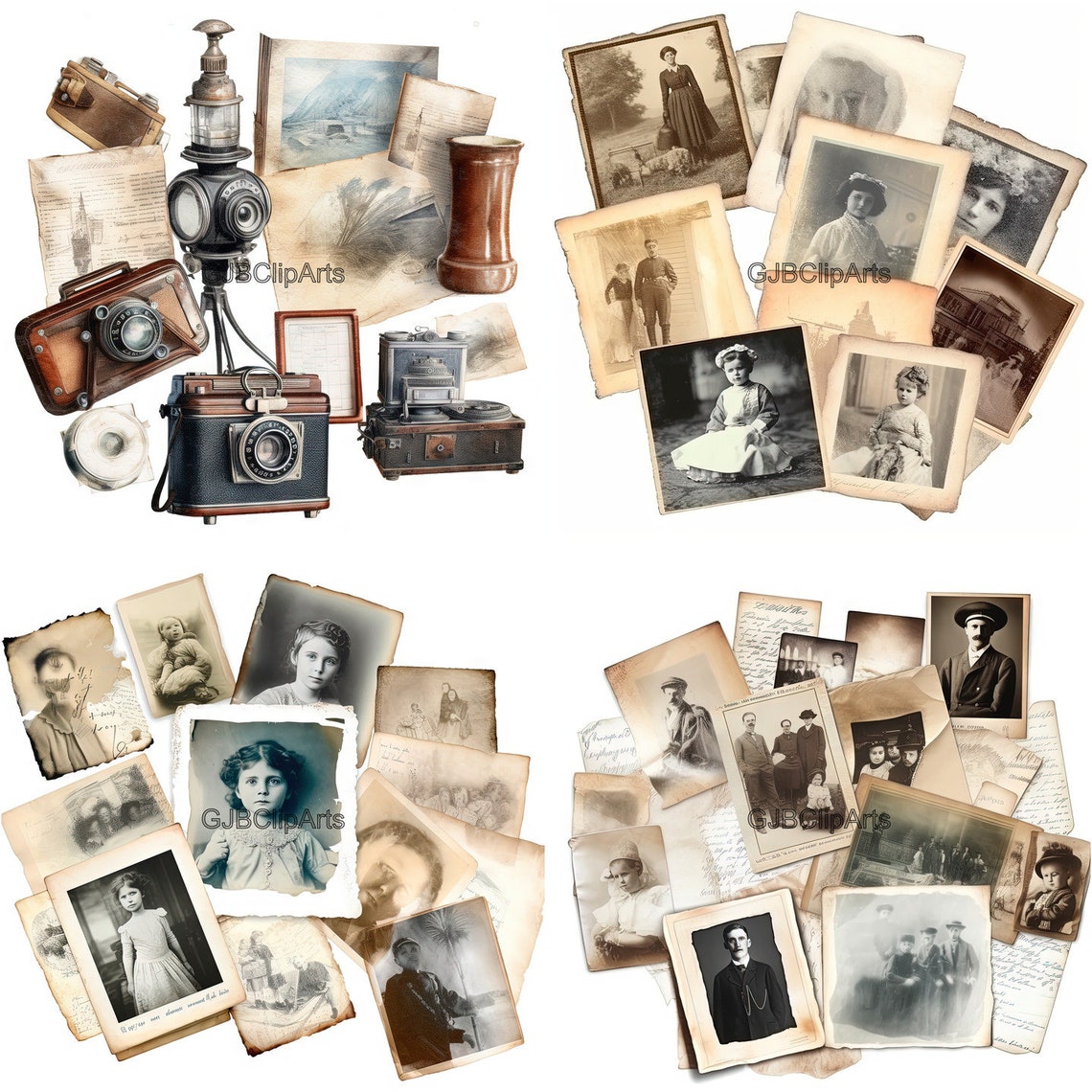 Collection of Vintage Old Photographs ,digital Clipart, Printable ...