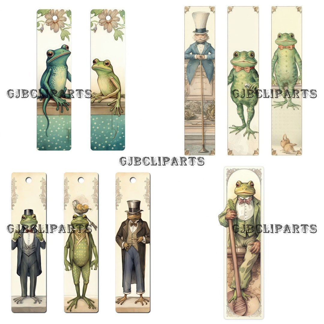 Frog Ornamental Bookmark Clipart, Evenly Spaced Clipart, Journaling ...