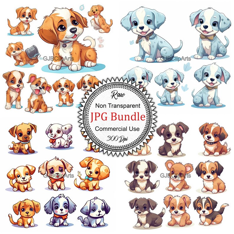 Kawaii Puppy Clipart, Kawaii Puppy, Digital Stickers, Digital Clipart ...
