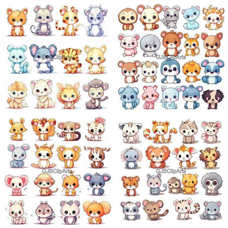 Animal Clipart Digital Stickers, Digital Clipart, Printable Stickers ...