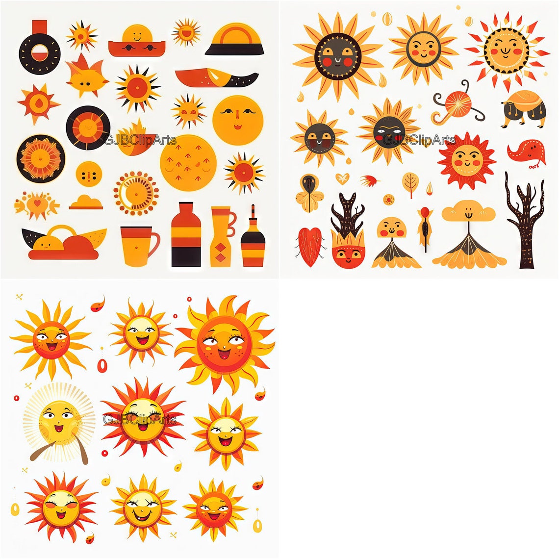 Sun Elements Vector Clipart, Journaling Corner, Junk Journaling ...
