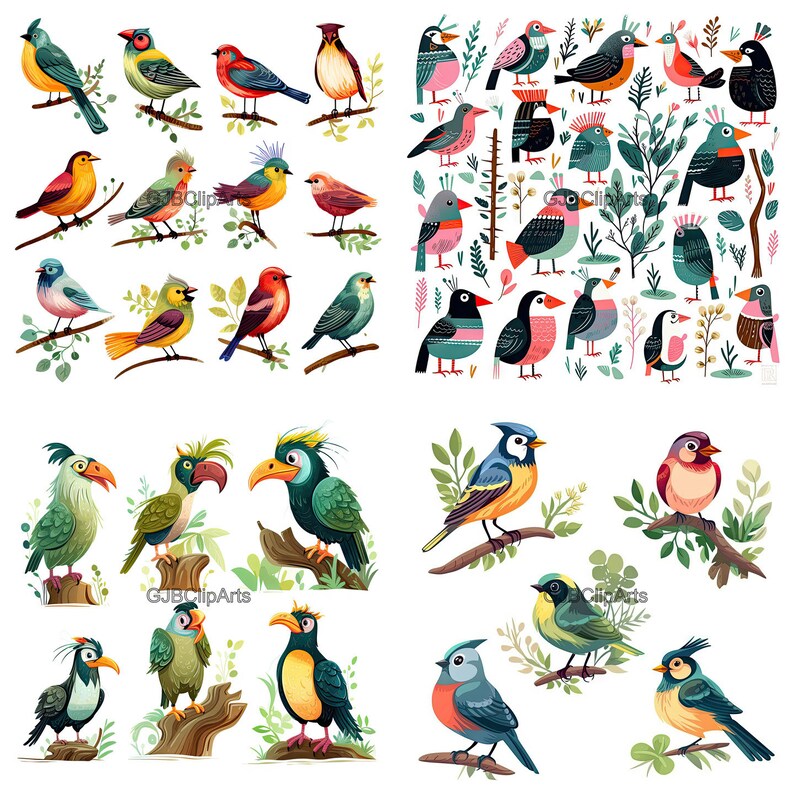 Bird Clipart Digital Stickers, Digital Clipart, Printable Stickers ...