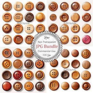 Wooden Buttons Clipart, Round Button Clipart, Button Clipart ...