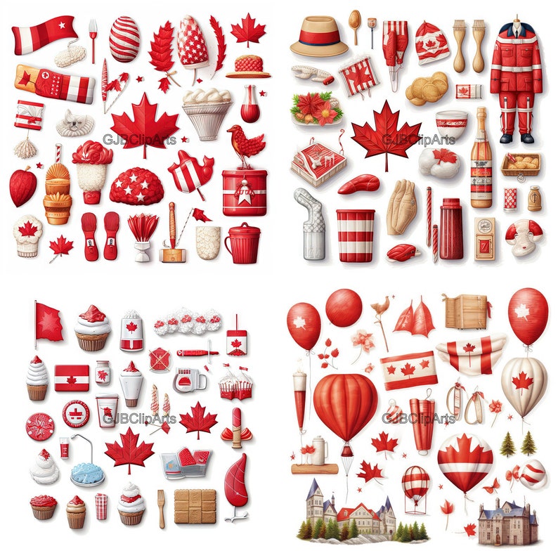 Canada Day Festivities Clipart, Maple Leaf Clipart, Fireworks Clipart ...