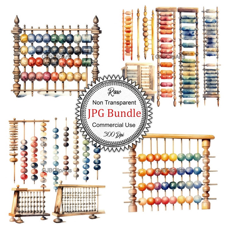 Ancient Abacus Watercolor Clipart Abacus Clipart Math Tools - Etsy