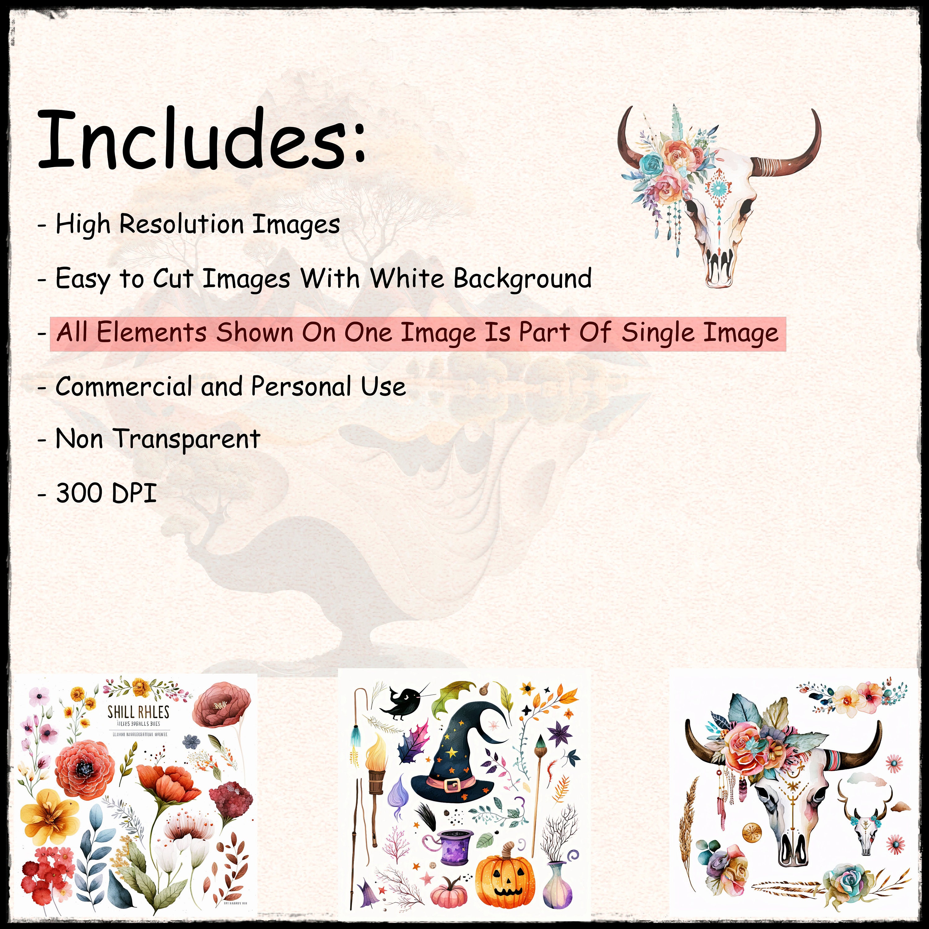 Mysterious Detective Inventory Collection Clipart: Watercolor Crime ...
