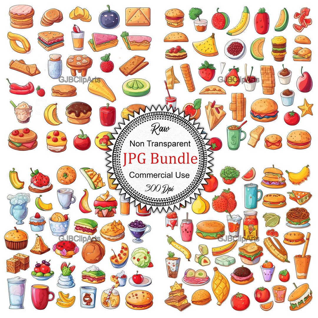 Food Clipart Digital Stickers, Digital Clipart, Printable Stickers ...