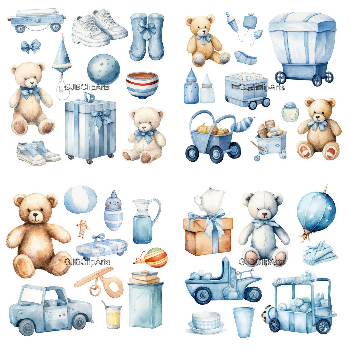 New Born Baby Boy Toys Clipart, Toy Collection Clipart, Journaling ...
