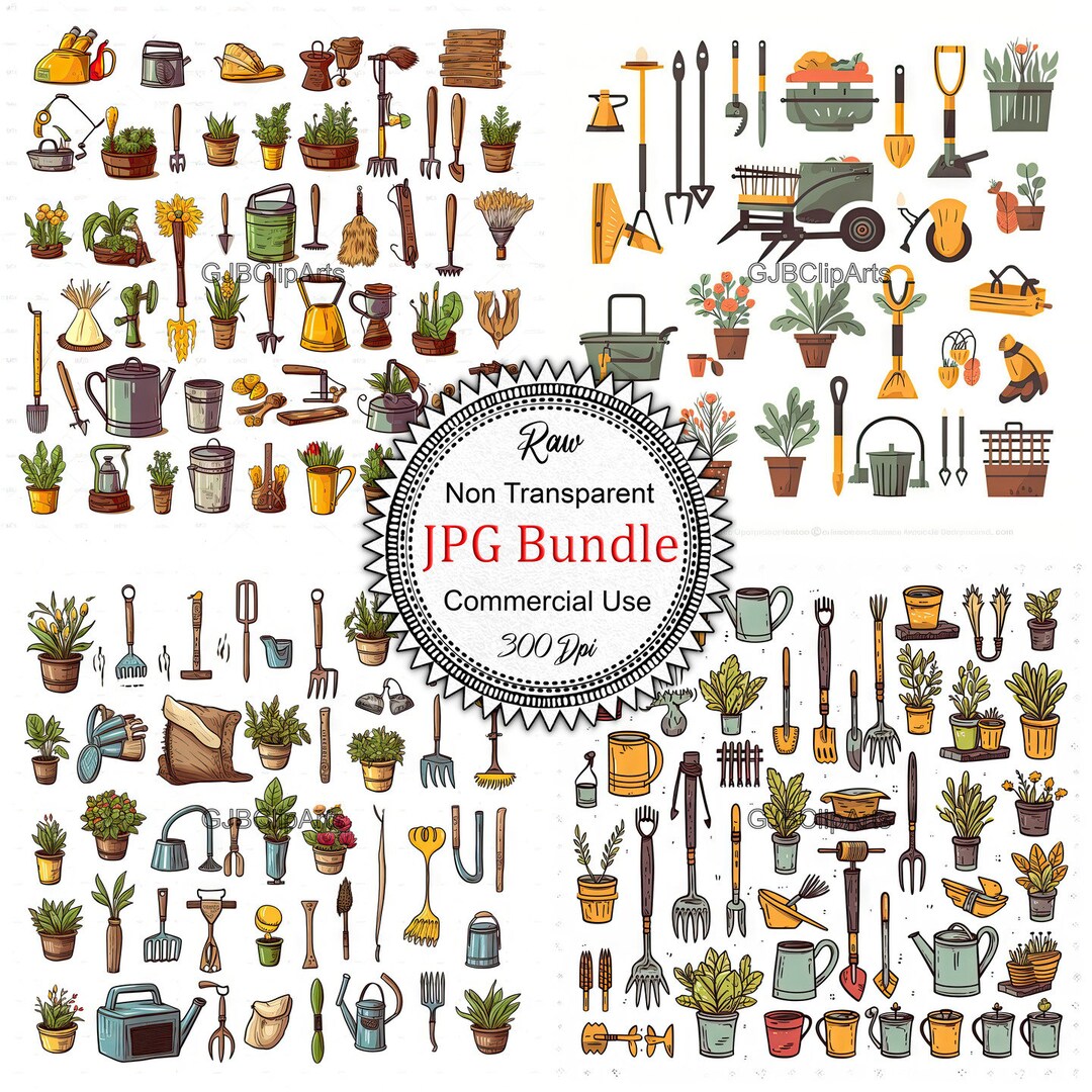 Gardening Clipart Digital Stickers, Digital Clipart, Printable Stickers ...