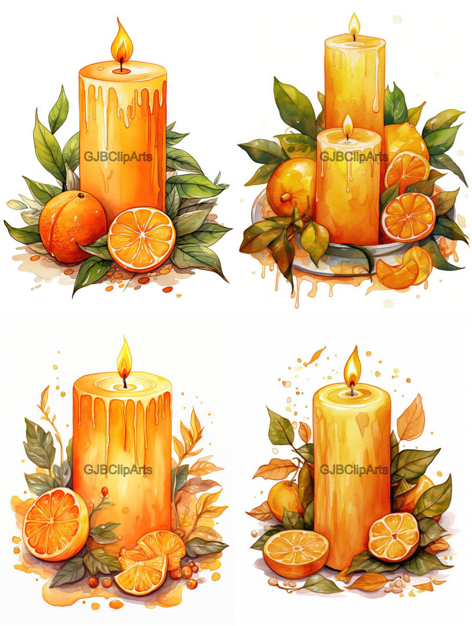 Orange Spell Candle Clipart, Orange Peels and Stones Surroundings ...