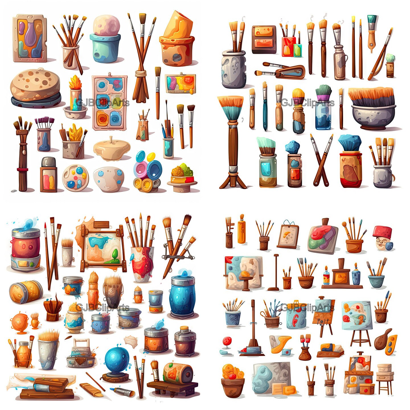 Painter Clipart Digital Stickers, Digital Clipart, Printable Stickers ...