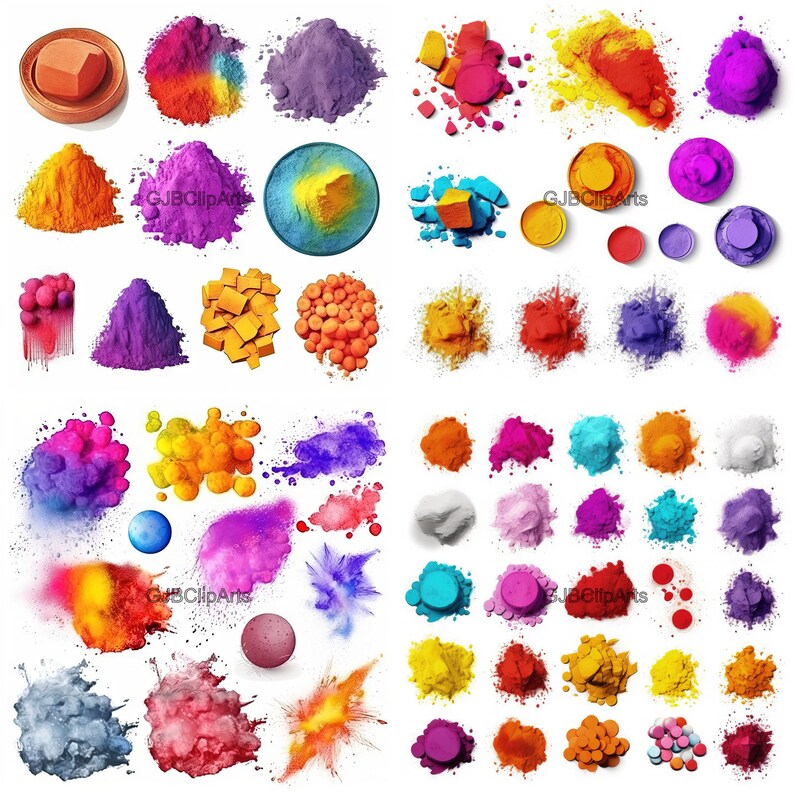 Holi Festival of Colors Clipart Color Powder Clipart Water - Etsy