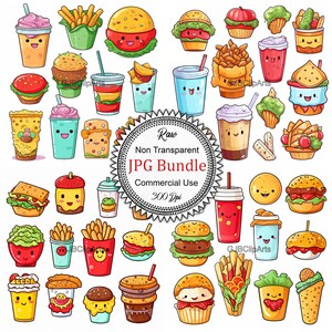 Fast Food Clipart, Kawaii Fast Food , Digital Stickers, Digital Clipart ...