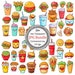 Fast Food Clipart, Kawaii Fast Food , Digital Stickers, Digital Clipart ...
