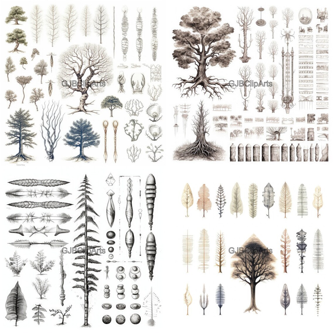 Ancestry Trace Clipart, Family Tree Clipart, Vintage Photo Clipart ...