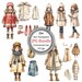 Vintage Cute Girl Winter Dress Clipart, Cap Clipart, Winter Girl ...