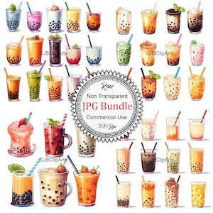 Boba Tea Clipart Digital Stickers, Digital Clipart, Printable Stickers ...
