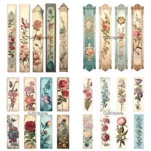 Victorian Shabby Chic Bookmark Clipart, Junk Journal Ephemera ...