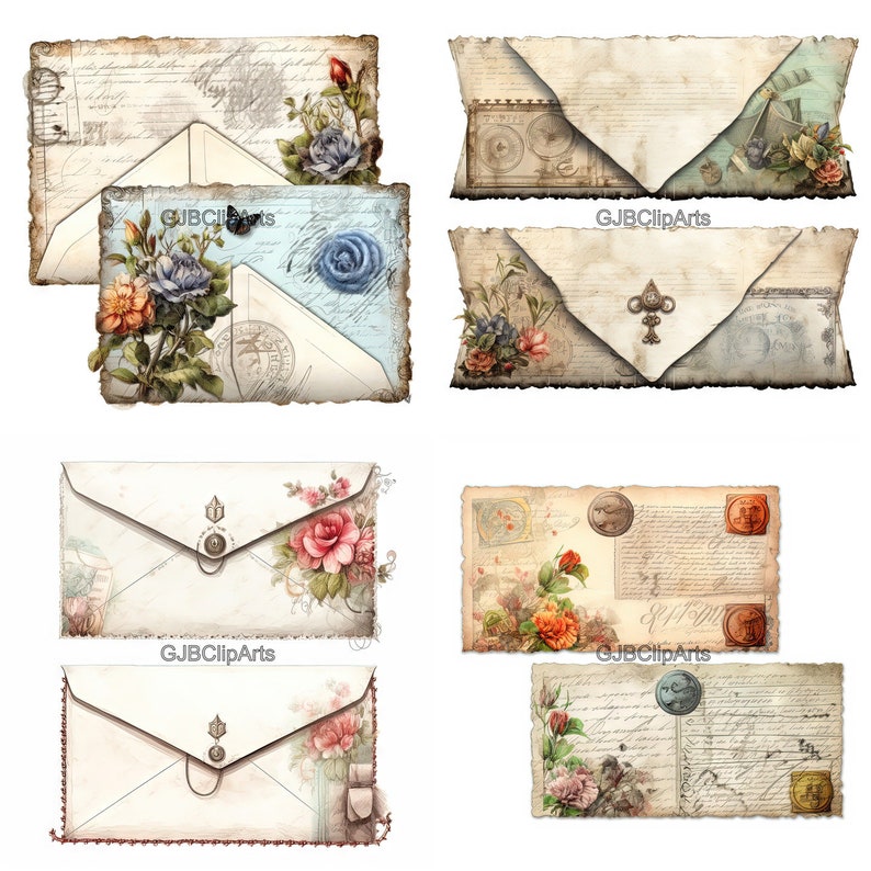 Victorian Shabby Chic Vintage Envelope Clipart, Journaling Bible ...