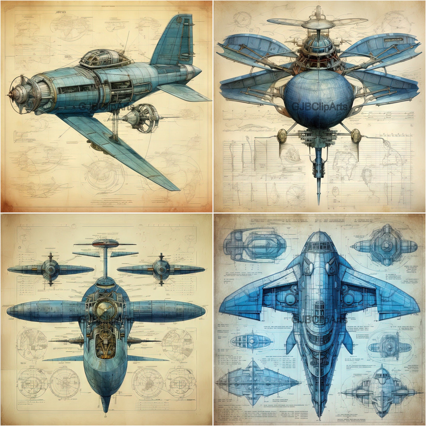 Dragonfly Shaped Ship Blueprint Clipart, , Scrapbooks Albums ...