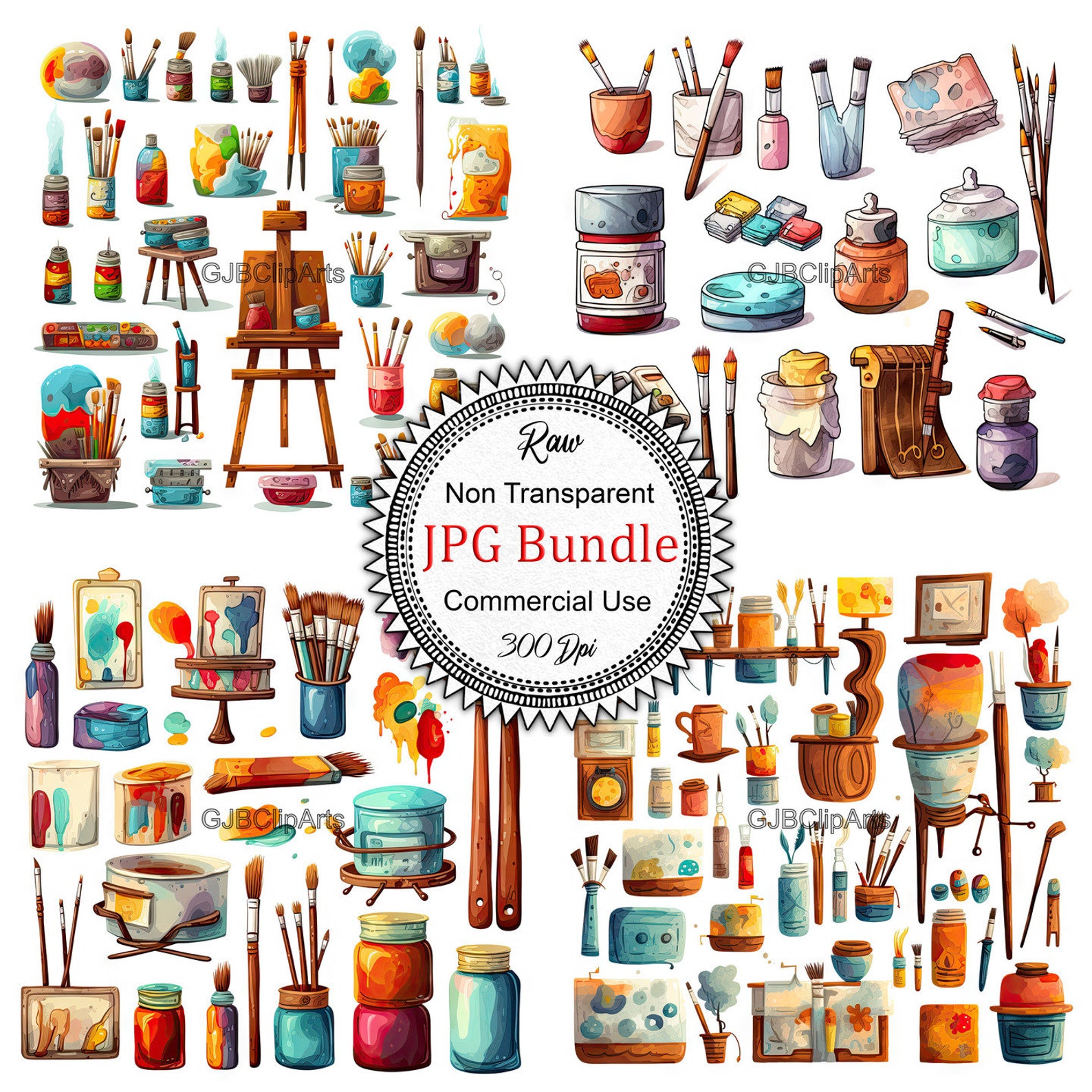 Painter Clipart Digital Stickers, Digital Clipart, Printable Stickers ...