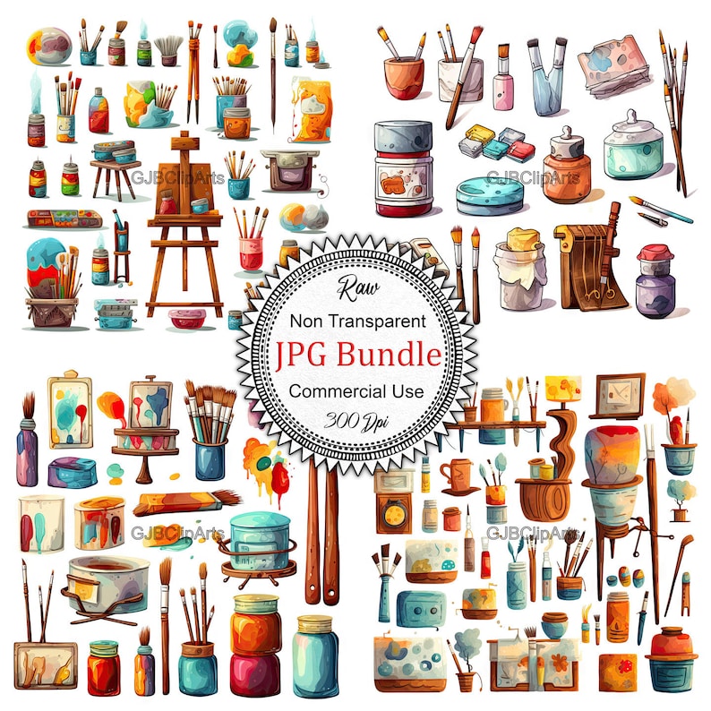 Painter Clipart Digital Stickers, Digital Clipart, Printable Stickers ...