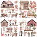 Vintage Pink Farmhouse Decor Clipart, , Scrapbookgems, , Scrapbooks ...