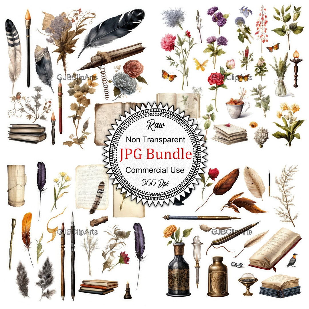 Poetry Collections Clipart, Quill Clipart, Book Clipart, Journaling ...