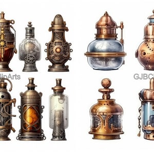 Steampunk Perfume Bottle Clipart, Perfume Clipart, Cork Clipart ...