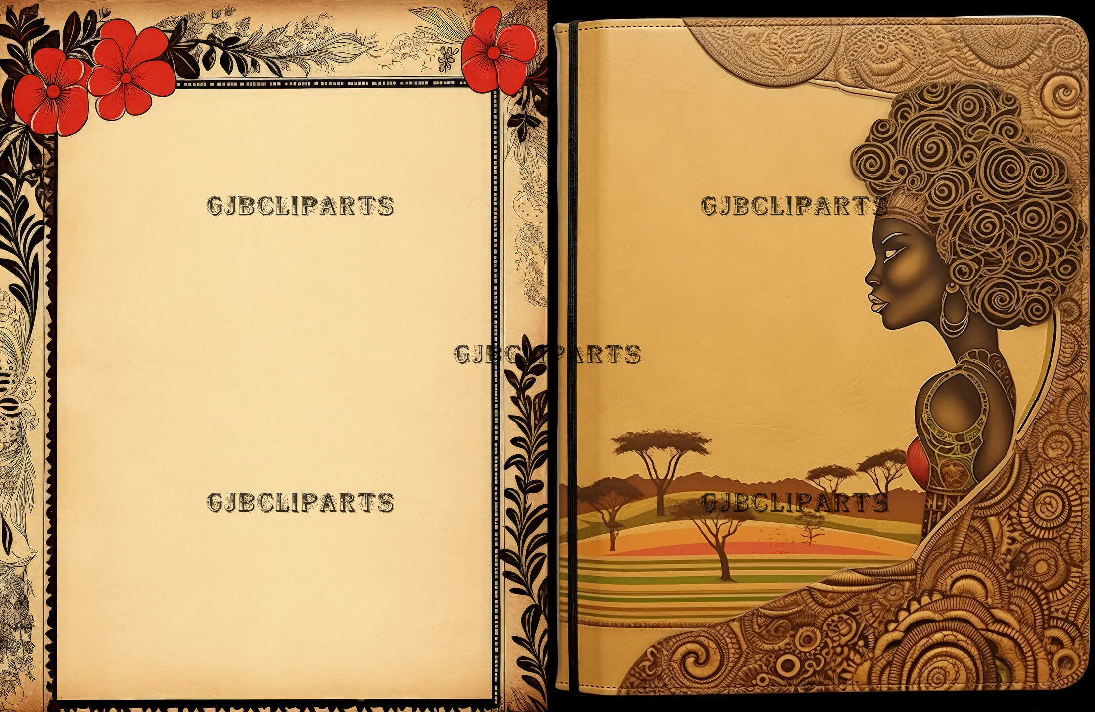 African American Lined Page Clipart, Empty Journal Page Clipart ...