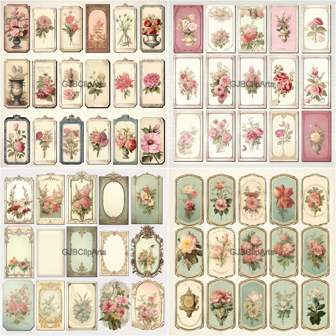 Victorian Shabby Chic Card Clipart, Journaling Guide, Scrapbooking ...
