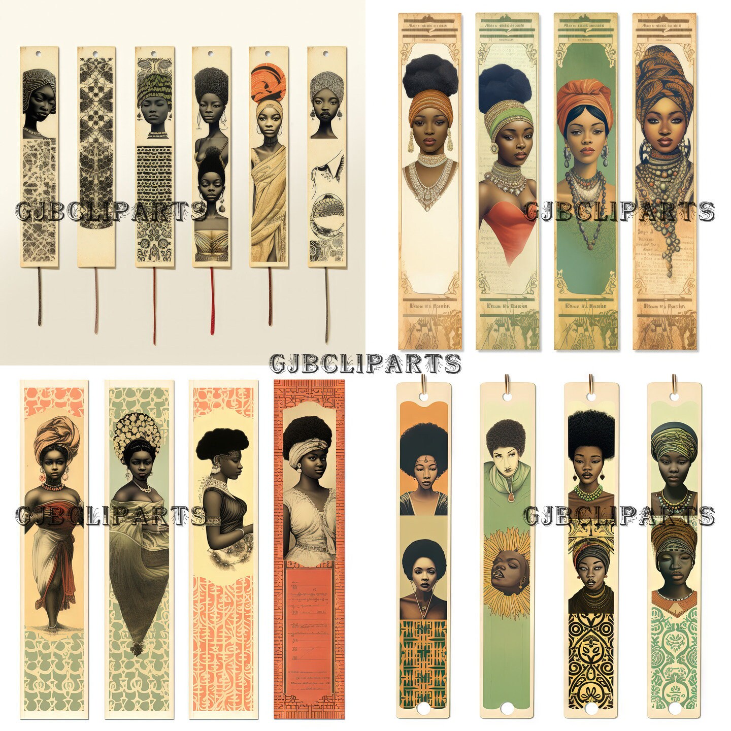 African Clipart American Ornamental Bookmark Clipart, Page of Evenly ...