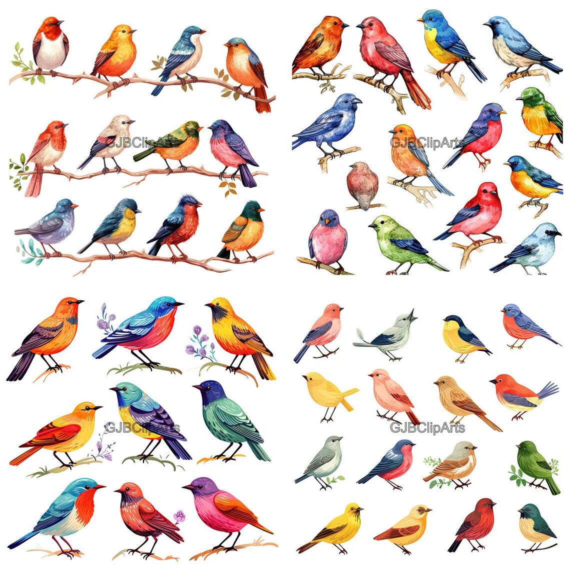 Bird Clipart Digital Stickers, Digital Clipart, Printable Stickers ...