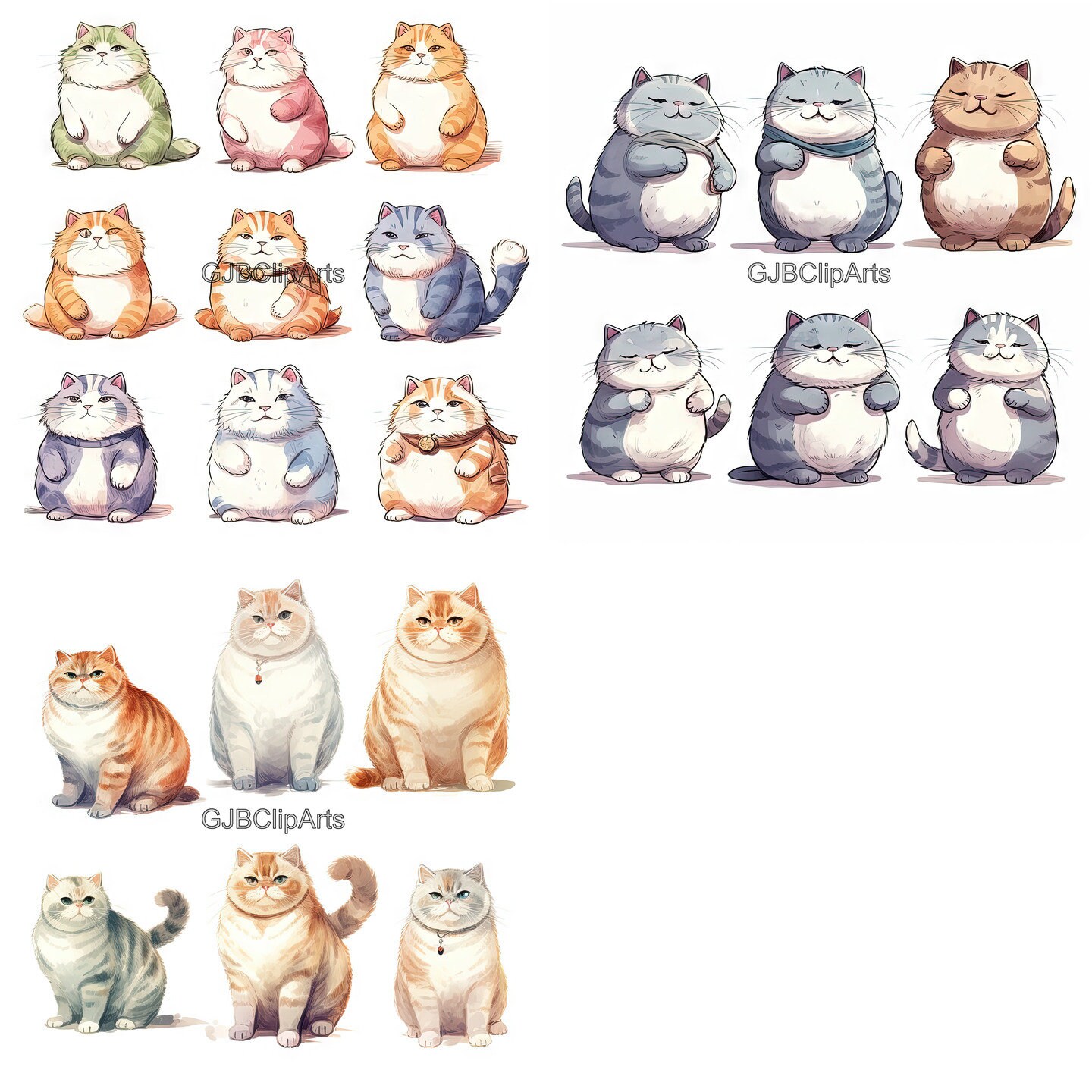 Cat Clipart Digital Stickers, Digital Clipart, Printable Stickers ...