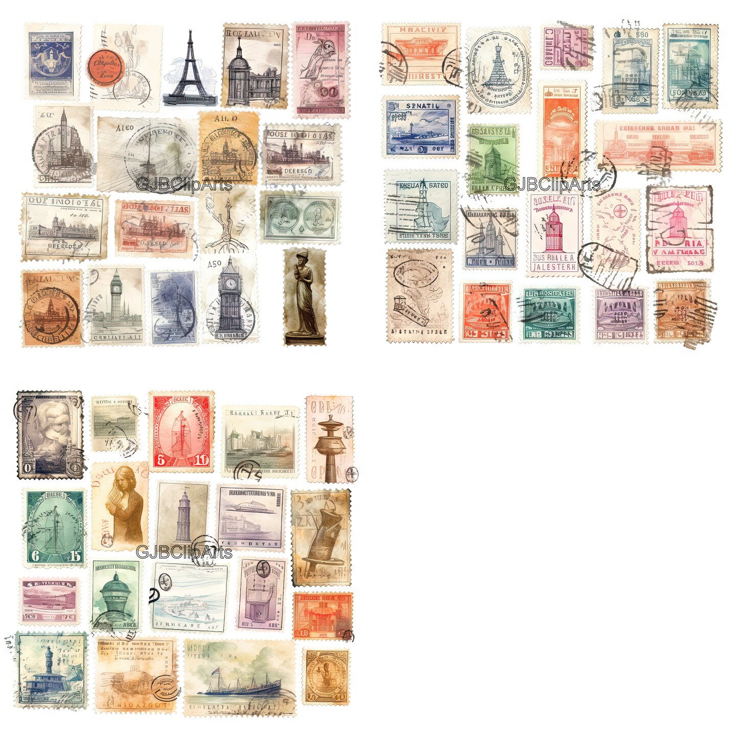 Old Postmarks Collection - Vintage Digitized Clipart,digital Clipart ...