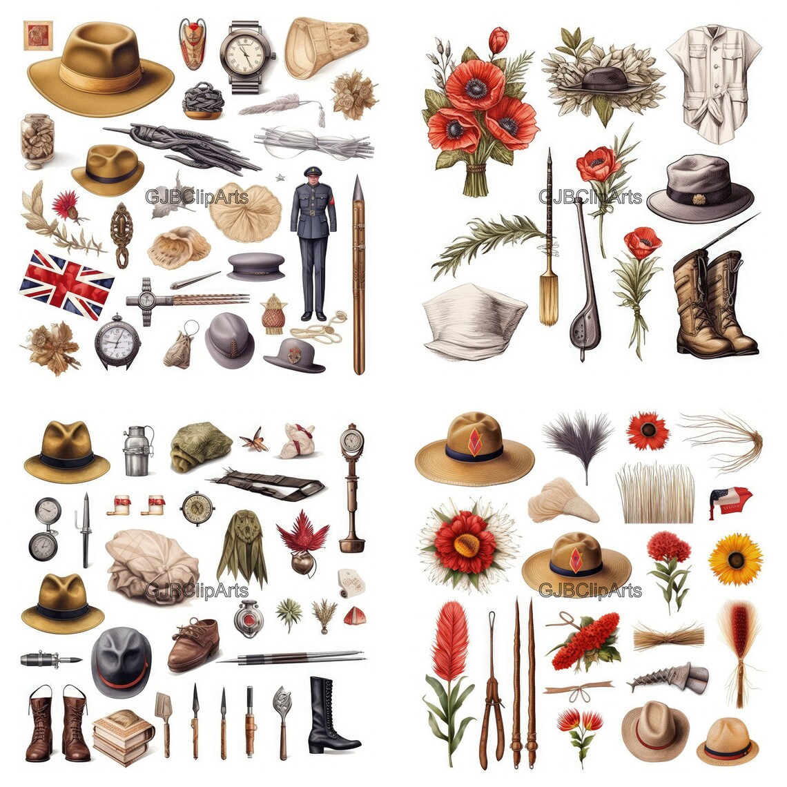 Anzac Day Commemorations Clipart, Poppy Flower Clipart, Soldier Clipart ...