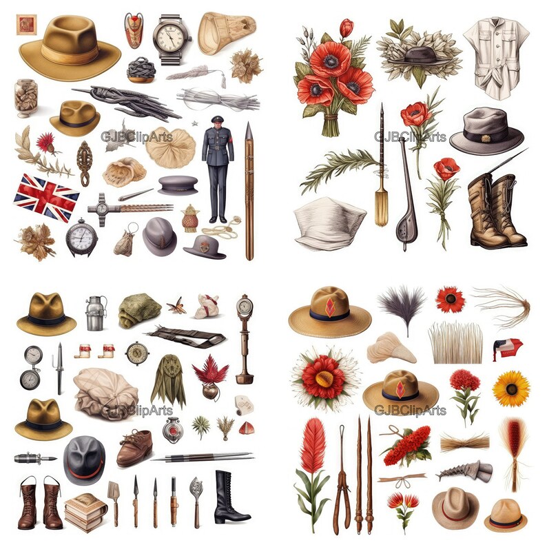 Anzac Day Commemorations Clipart, Poppy Flower Clipart, Soldier Clipart ...