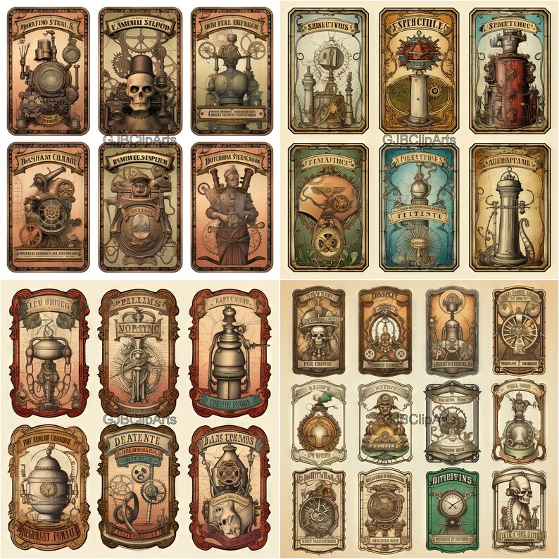 Vintage Steampunk Labels - Digitized Artwork Collection ,digital ...