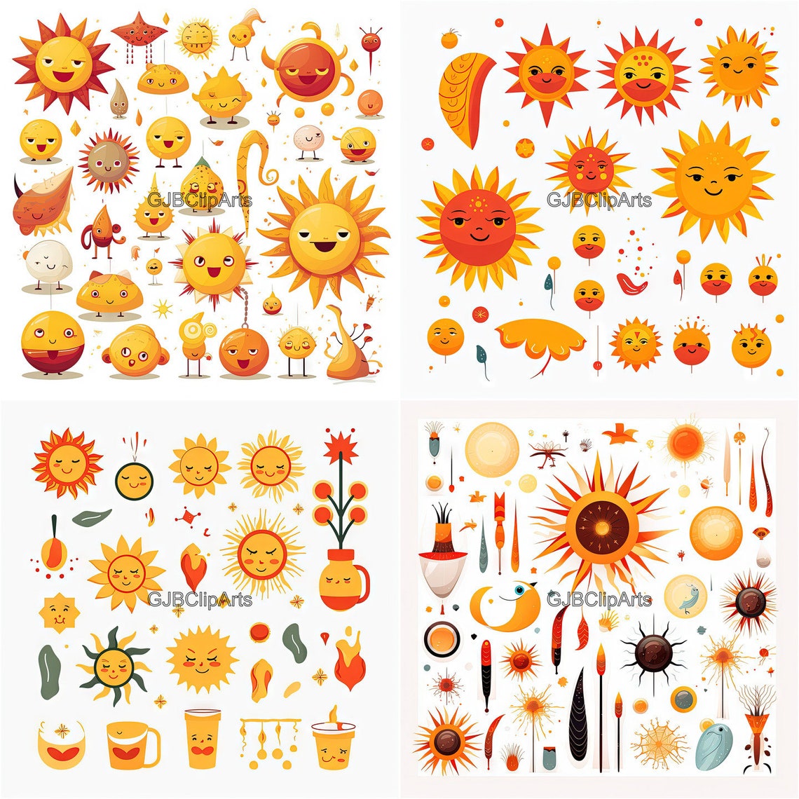 Sun Elements Vector Clipart, Journaling Corner, Junk Journaling ...