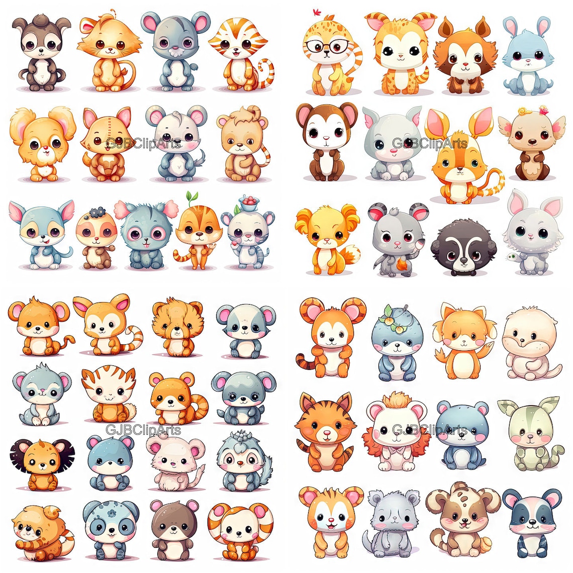 Animal Clipart Digital Stickers, Digital Clipart, Printable Stickers ...