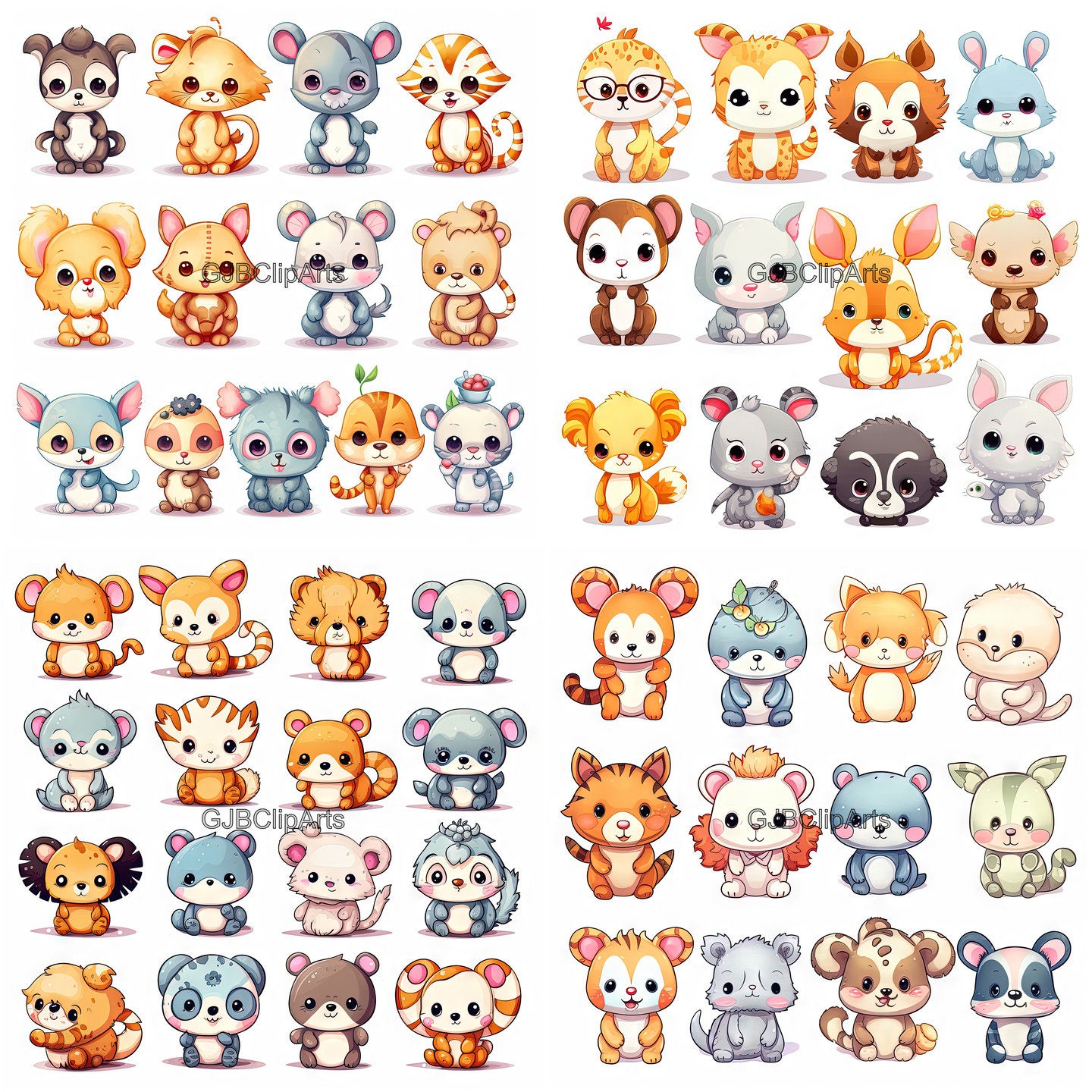 Animal Clipart Digital Stickers, Digital Clipart, Printable Stickers ...