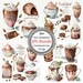 Warm and Cozy Hot Cocoa Collection Clipart: Watercolor Winter Beverages ...